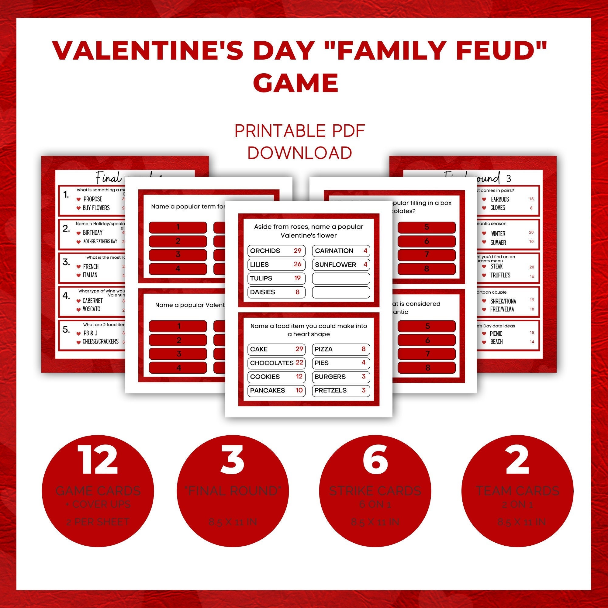Valentines Day Friendly Feud Game, Family Feud Quiz, Family Game ...