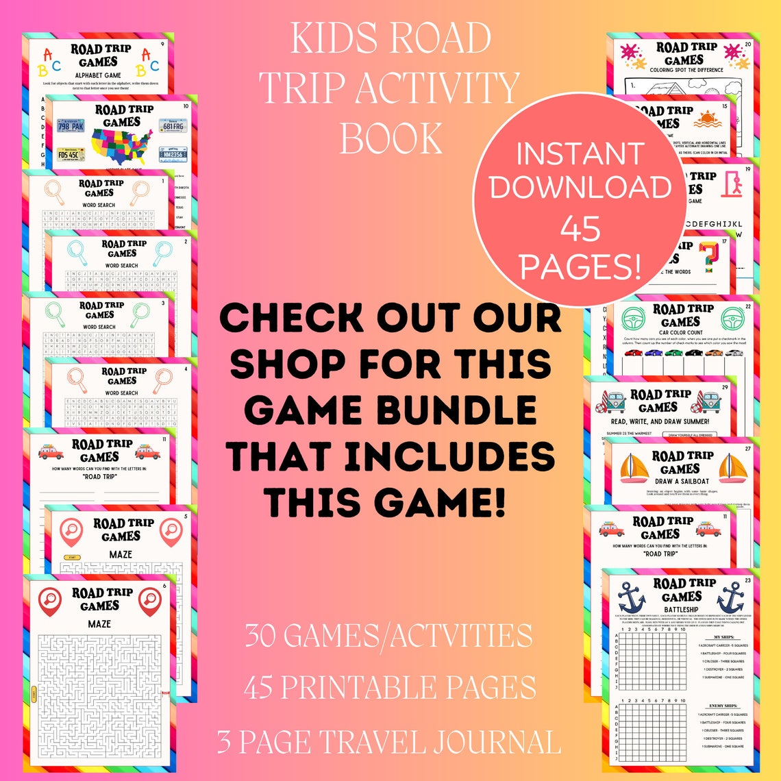 Hangman Game Printable, Activity Game for Kids and Adults, Printable ...