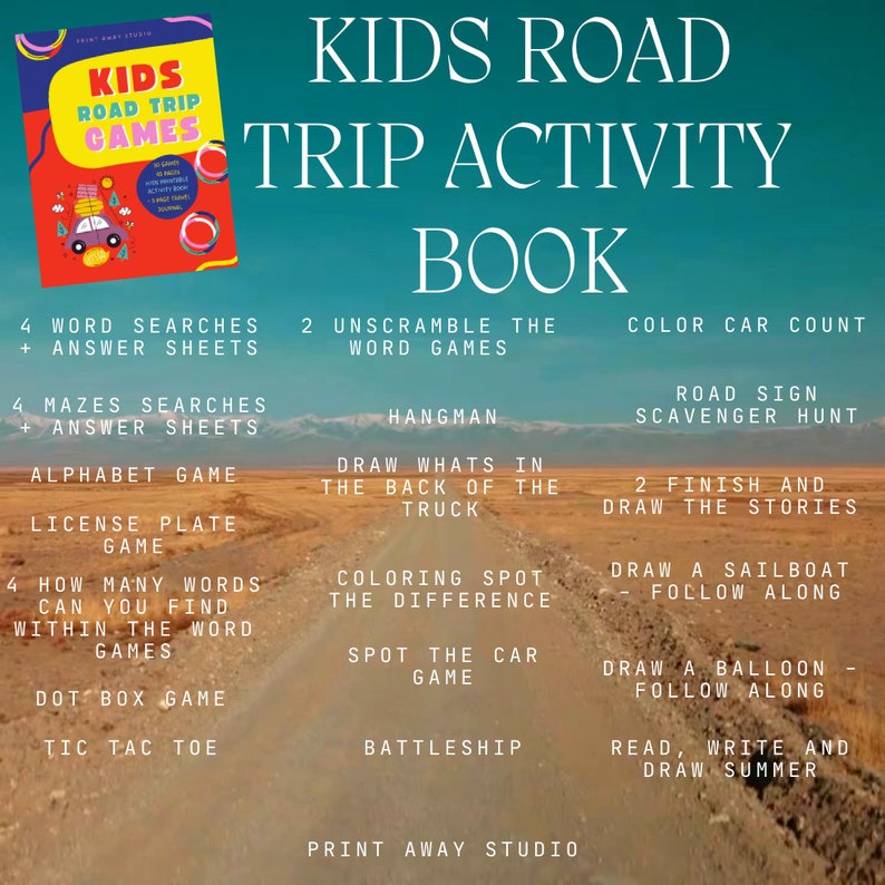 Kids Road Trip Games, Family Road Trip Printable Activities, Family ...