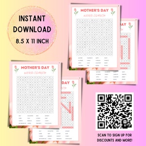 Mothers Day, Word Searches Bundle, 2 in 1 Games, Printable Mothers Day ...