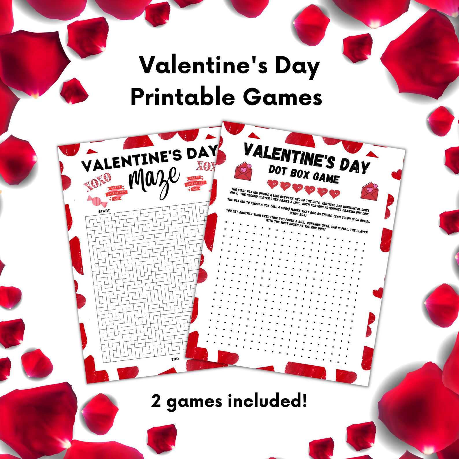 Valentine's Day Games, Valentine's Day Maze, Valentine Dot Box Game ...