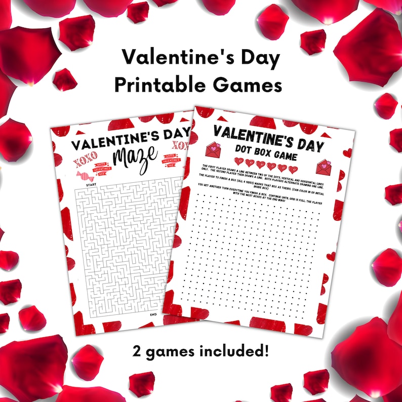 Valentine's Day Games, Valentine's Day Maze, Valentine Dot Box Game ...