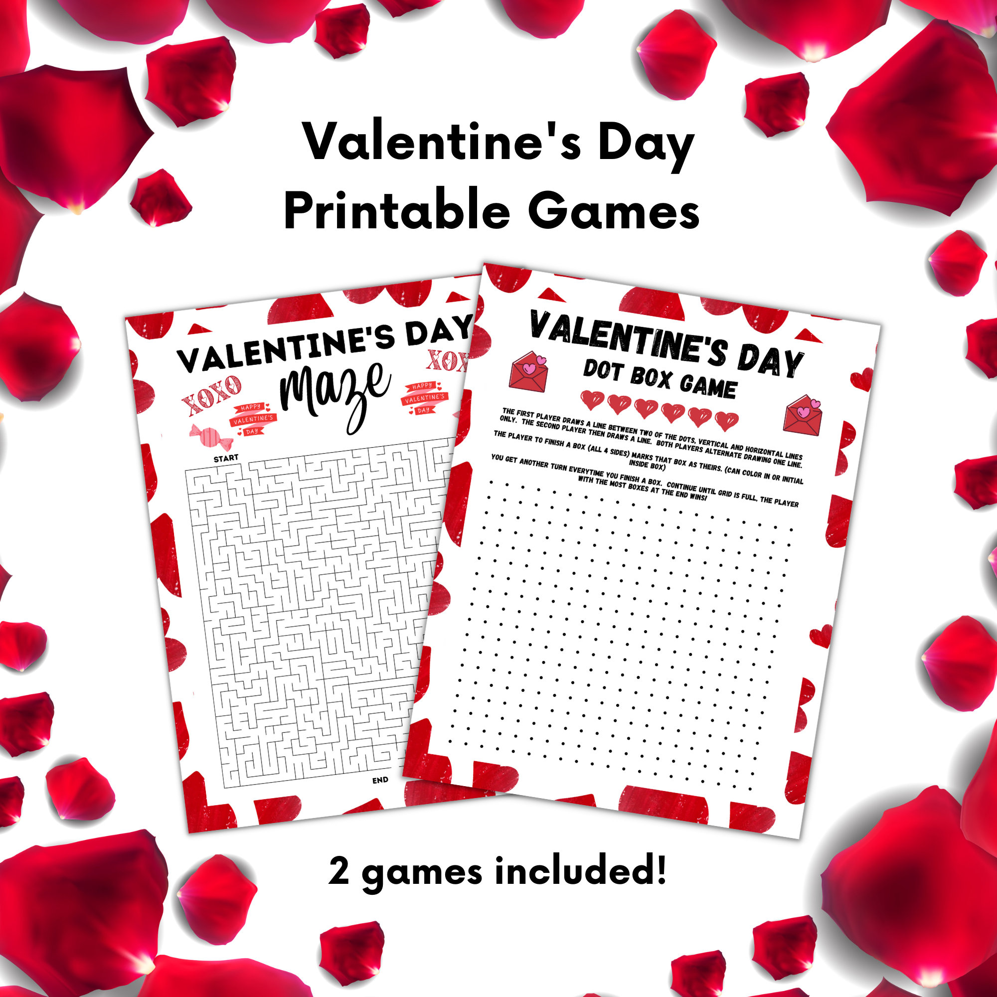 Valentine's Day Games, Valentine's Day Maze, Valentine Dot Box Game ...