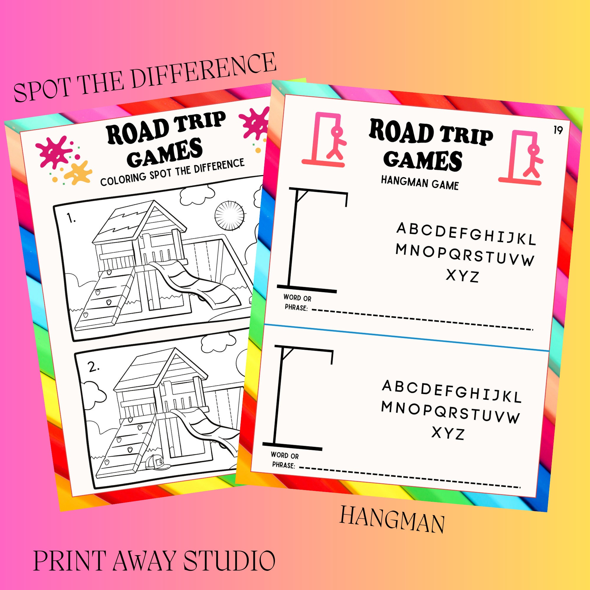 Kids Road Trip Games, Family Road Trip Printable Activities, Family ...