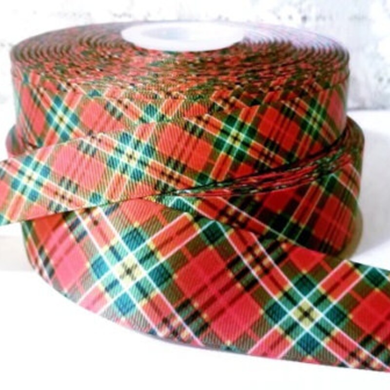 Red Plaid Ribbon - Etsy