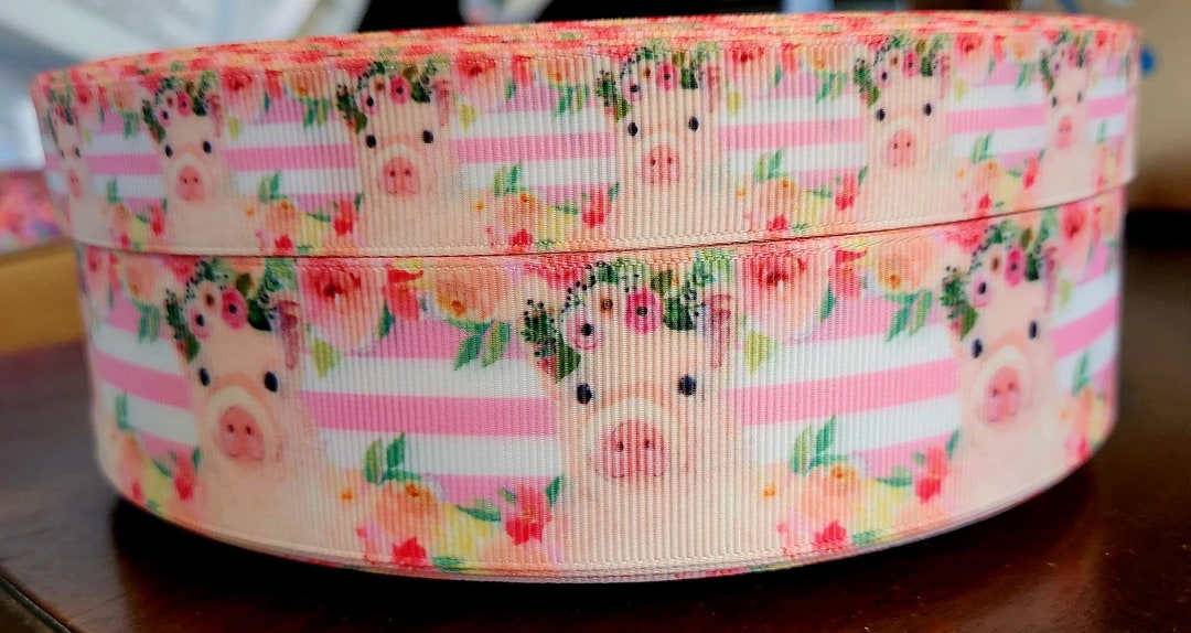 7/8" or 1.5" Baby Pig Ribbon - Etsy