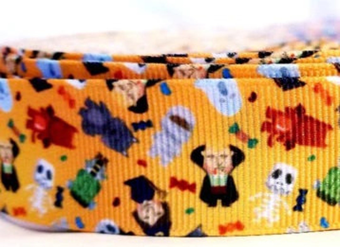 1" Halloween Witch Vampire Frankenstein Mummy Holiday Ribbon - Etsy