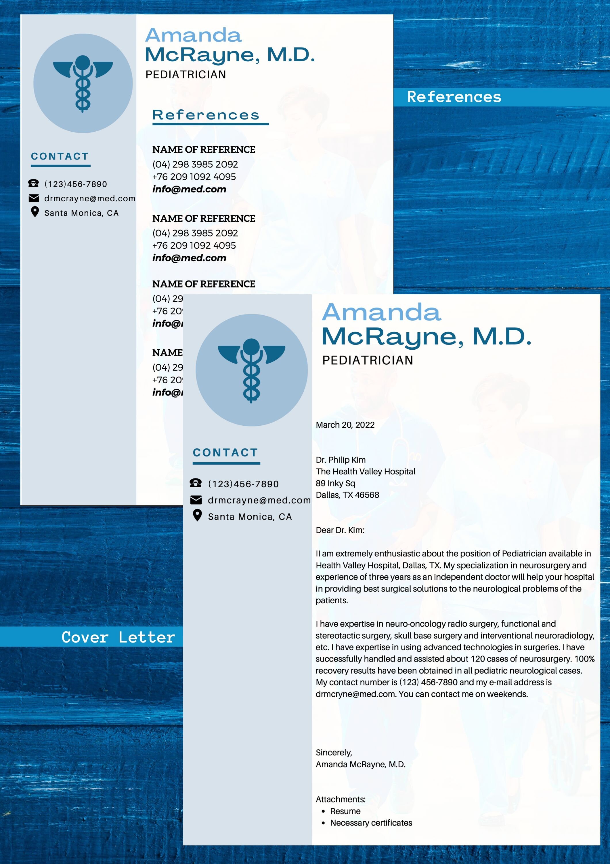 Medical Modern Resume - Etsy