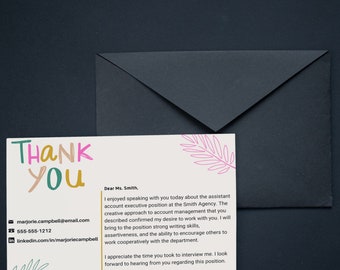 Thank You Interview Card - Etsy