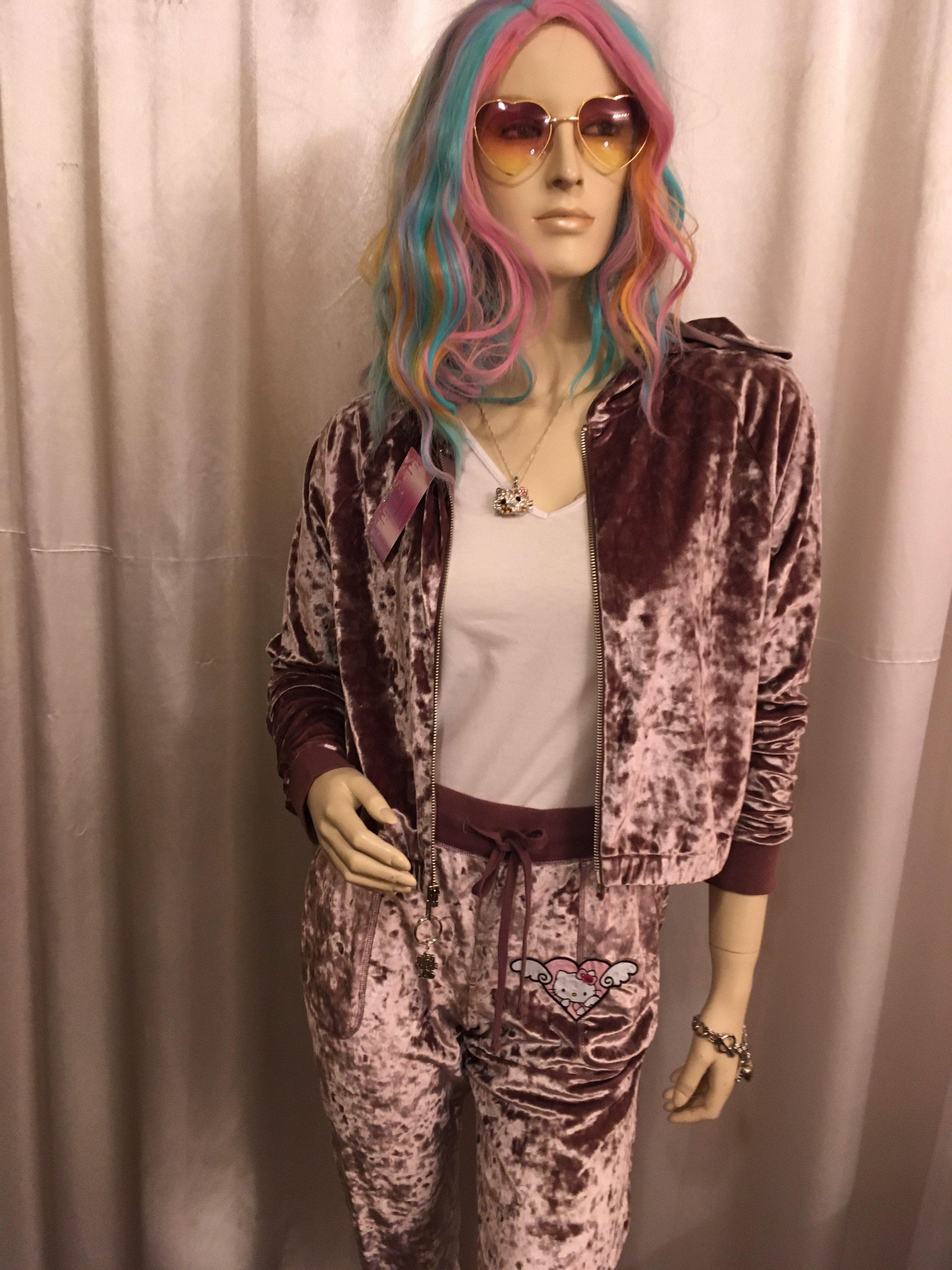 Adorable Crushed Velvet Pink Hello Kitty Tracksuit - Etsy