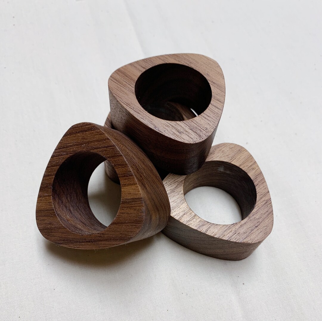 Walnut Napkin Rings, Reuleaux Triangle, Set of 4 - Etsy