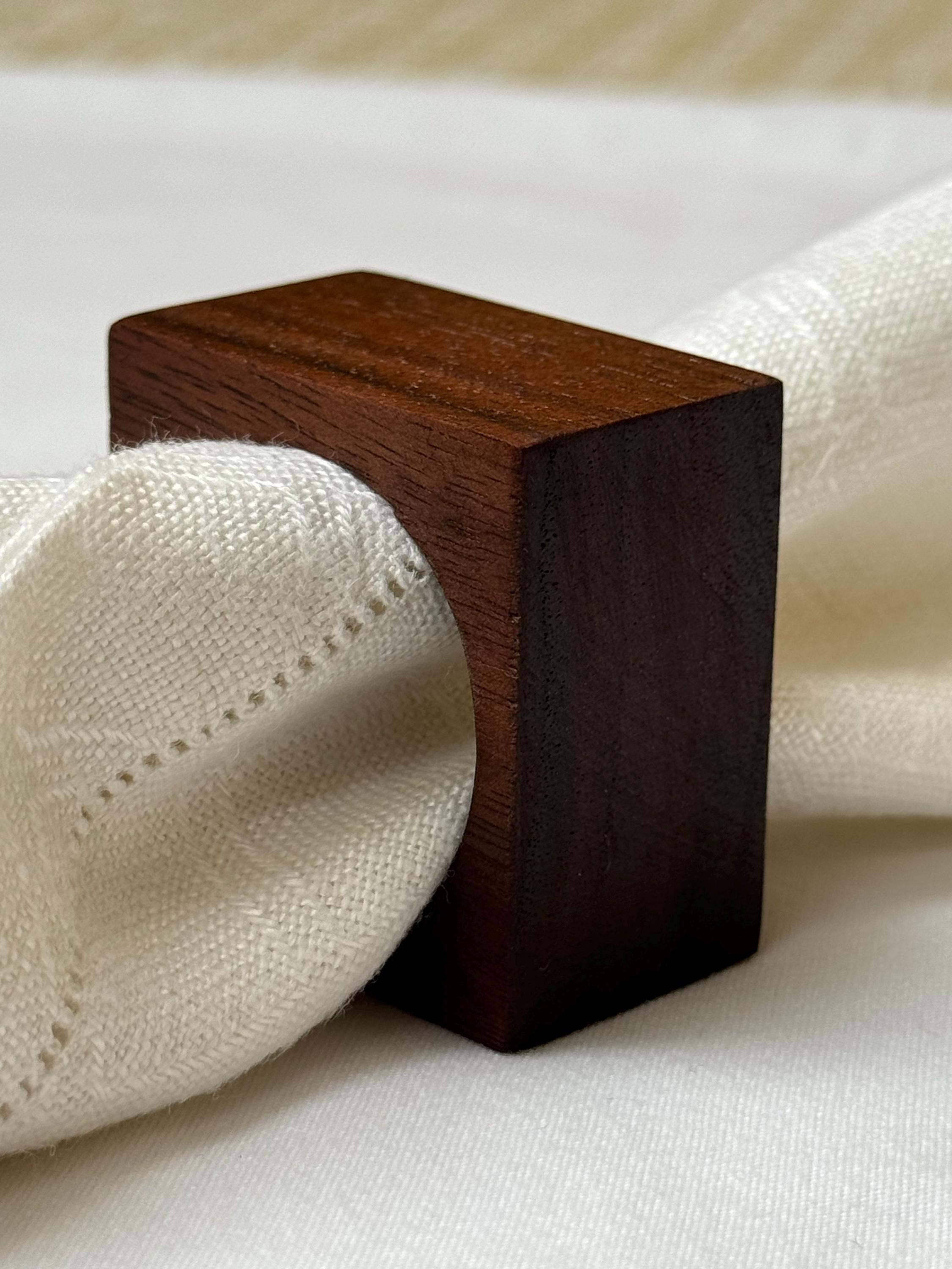 Walnut Napkin Rings, Wood Mid Century Napkin Ring for Table Setting ...