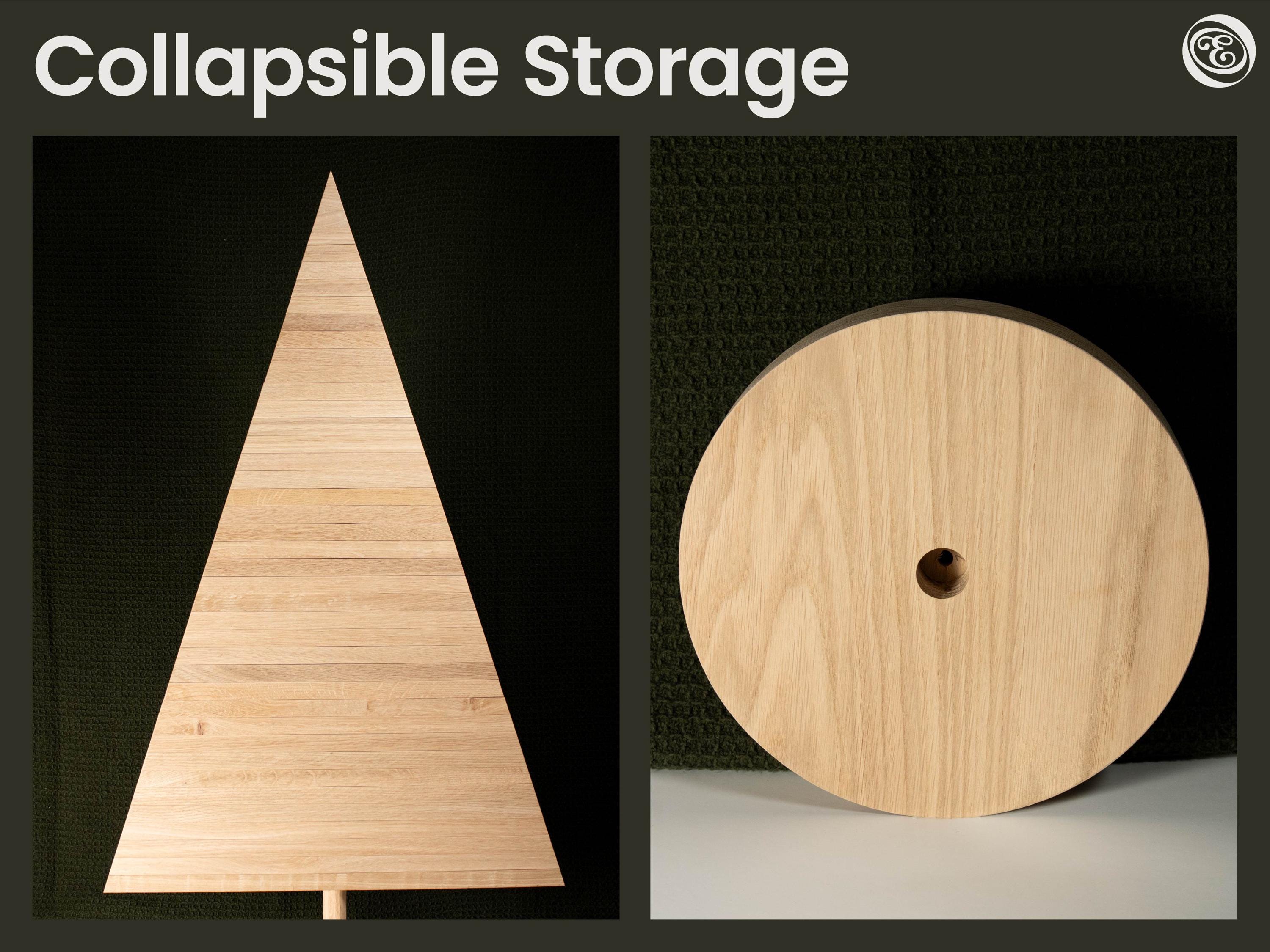 Collapsible Wooden Christmas Tree | 3 Ft White Oak Holiday Decor ...