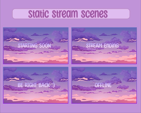 Static Twitch-overlays-scenes Only-cute Background-pastel - Etsy