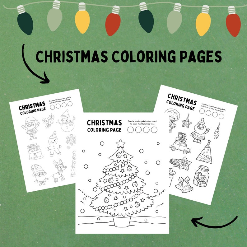 Holiday Color Palette Coloring Sheets - Etsy