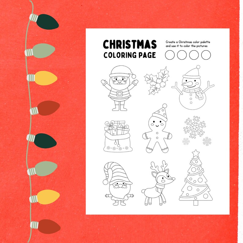 Holiday Color Palette Coloring Sheets - Etsy