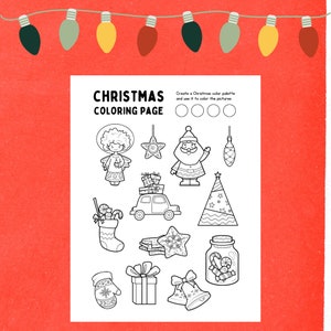 Holiday Color Palette Coloring Sheets - Etsy