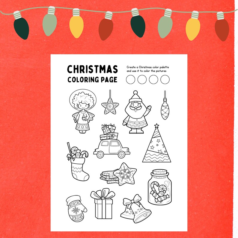 Holiday Color Palette Coloring Sheets - Etsy