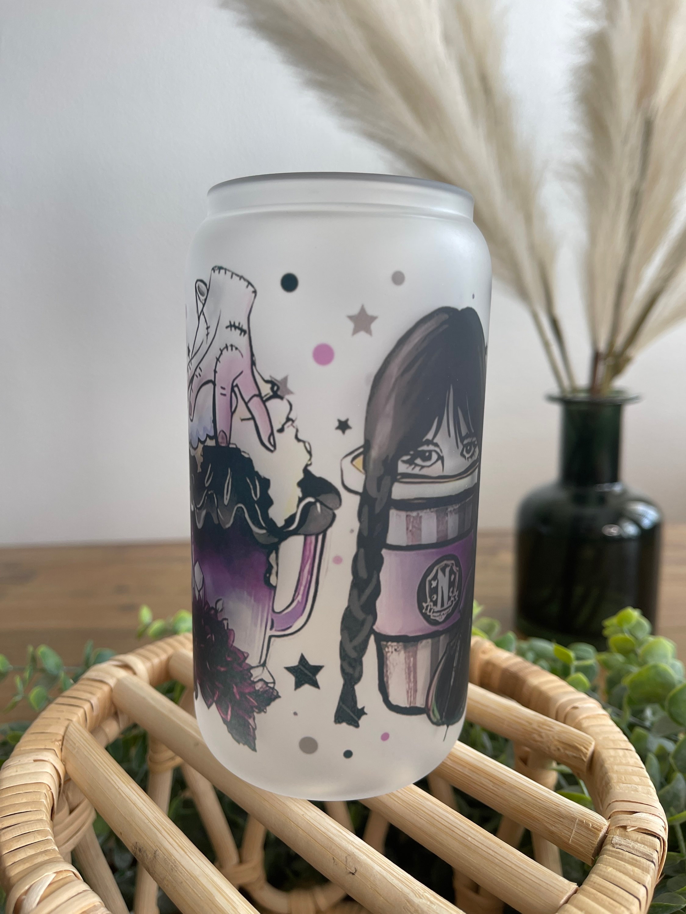Wednesday Addams / Iced Coffee Cup / Beer Glass Can Cup / Glass Tumbler ...