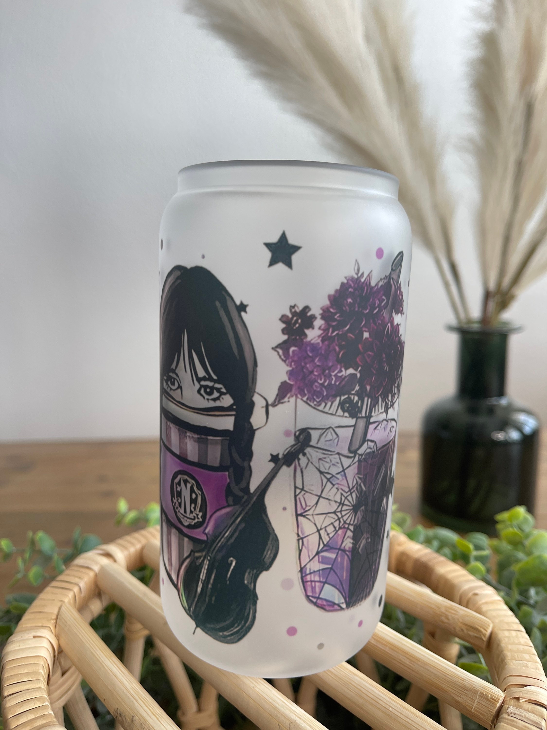 Wednesday Addams / Iced Coffee Cup / Beer Glass Can Cup / Glass Tumbler ...