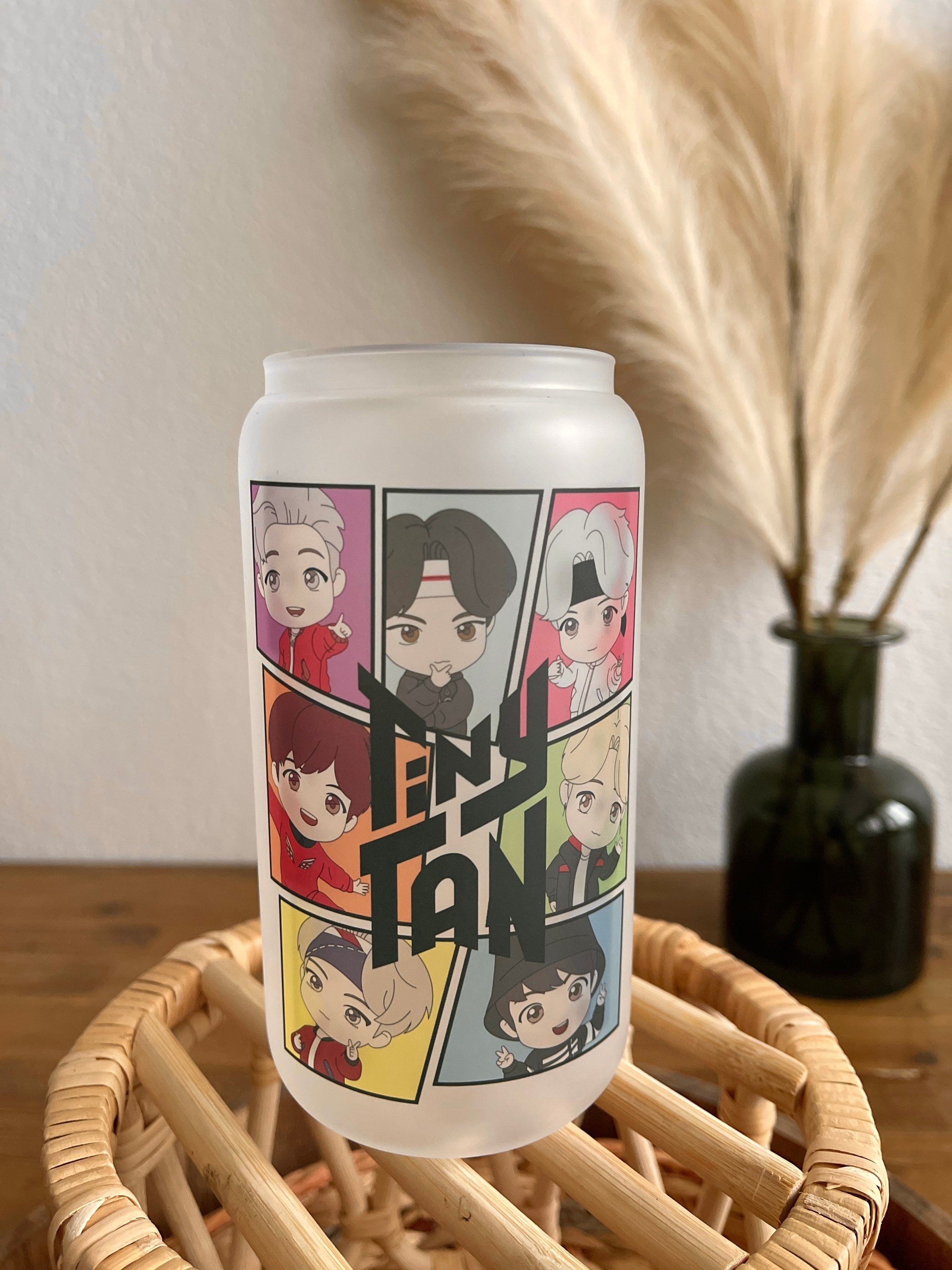 BTS Frosted Cup / Tiny Tan / Iced Coffee Cup / Beer Glass Can - Etsy