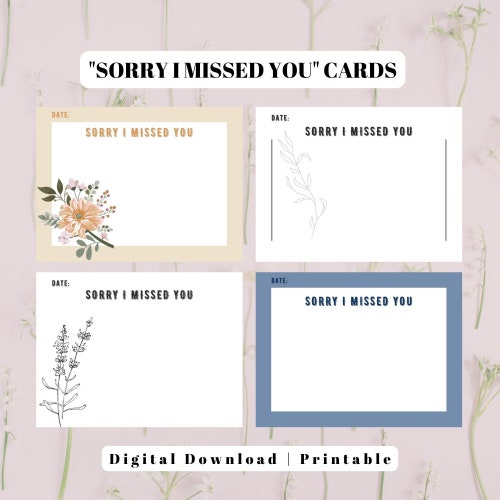 JW Ministry Notes Sorry I Missed You JW Printable Ministry - Etsy