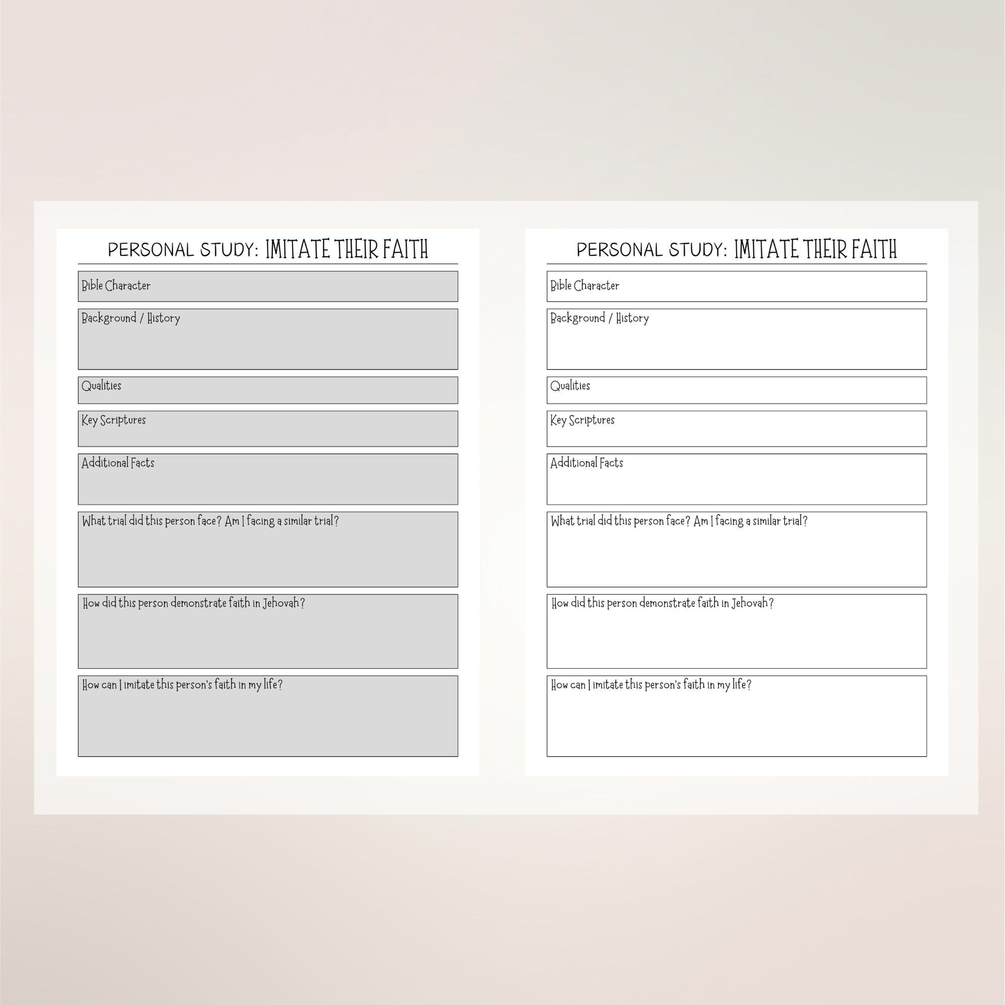 JW Imitate Their Faith Printable Worksheet for Personal Study & Family ...