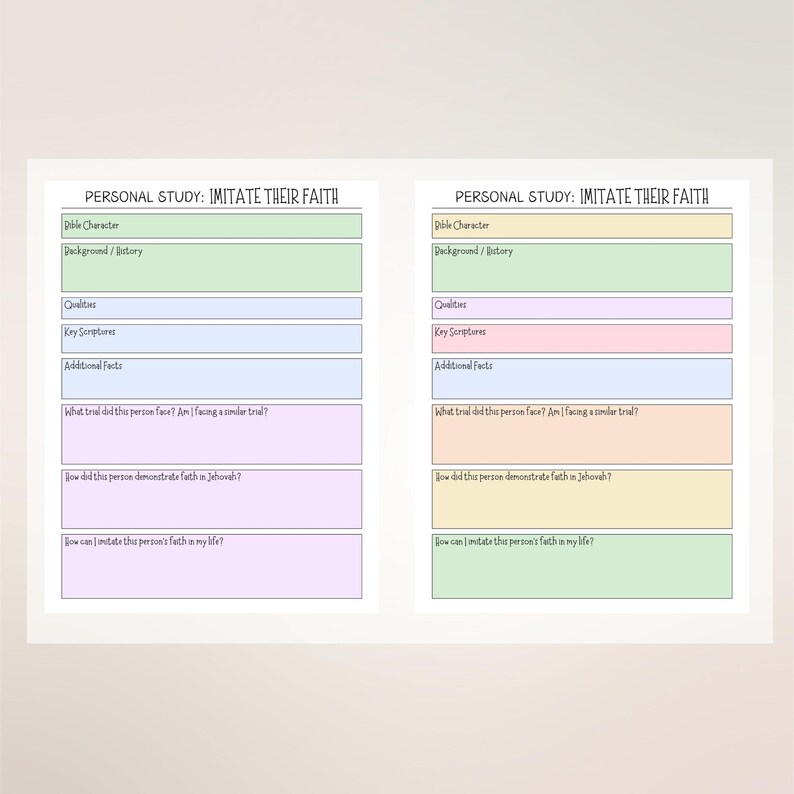 JW Imitate Their Faith Printable Worksheet for Personal Study & Family ...