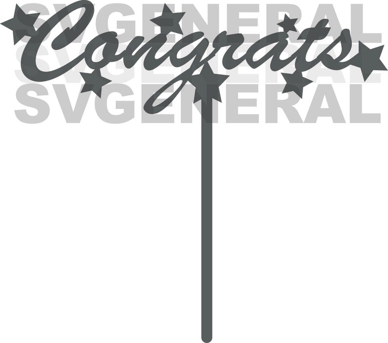 Cake Topper congrats With Stars SVG Cricut/glowforge - Etsy