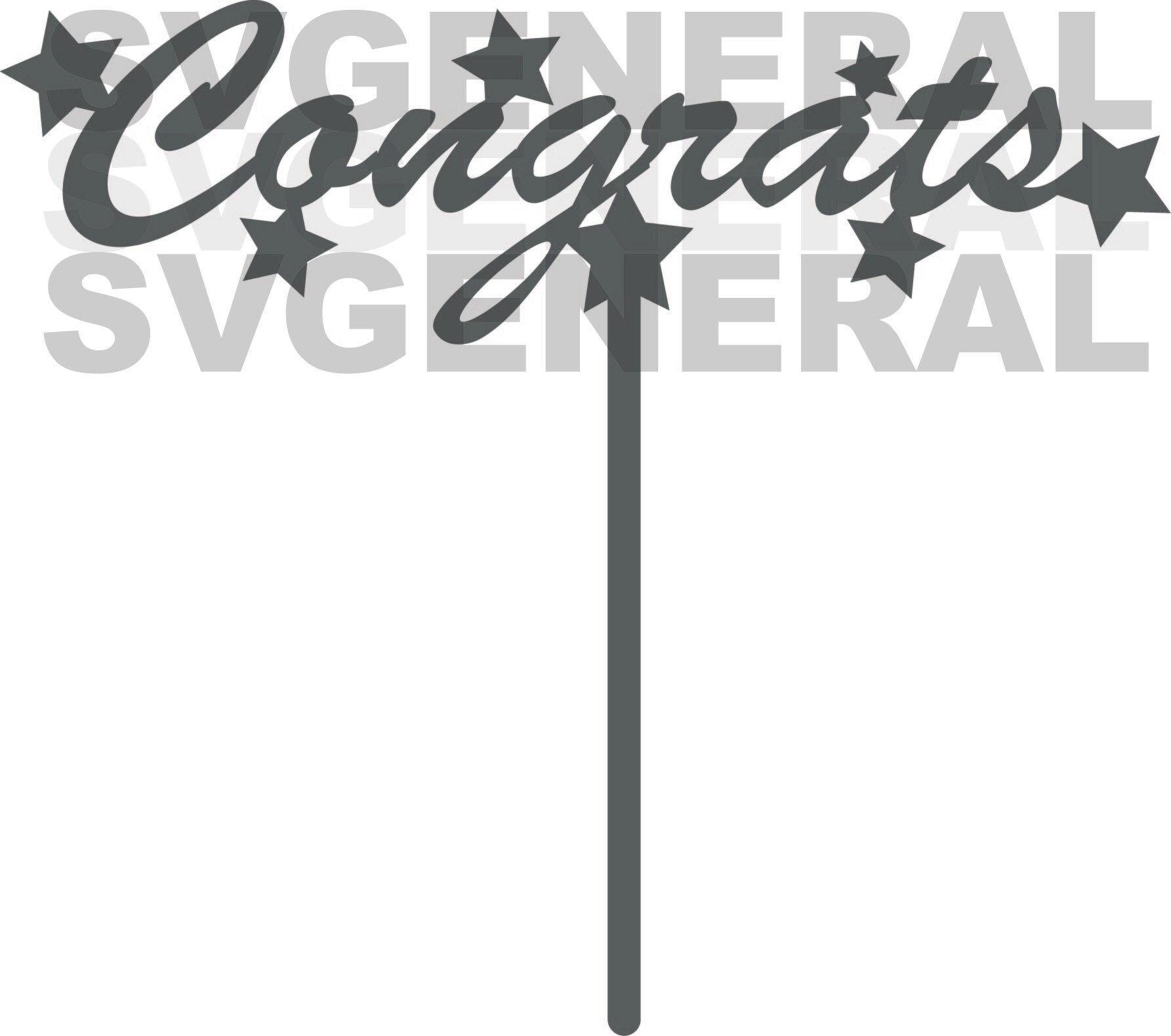 Cake Topper congrats With Stars SVG Cricut/glowforge - Etsy