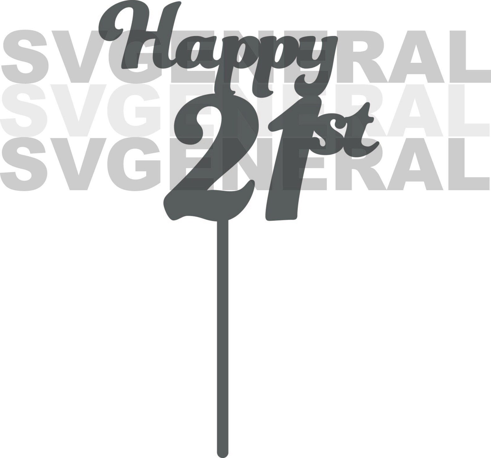 Happy 21st Cake Topper SVG Cricut / Glowforge - Etsy