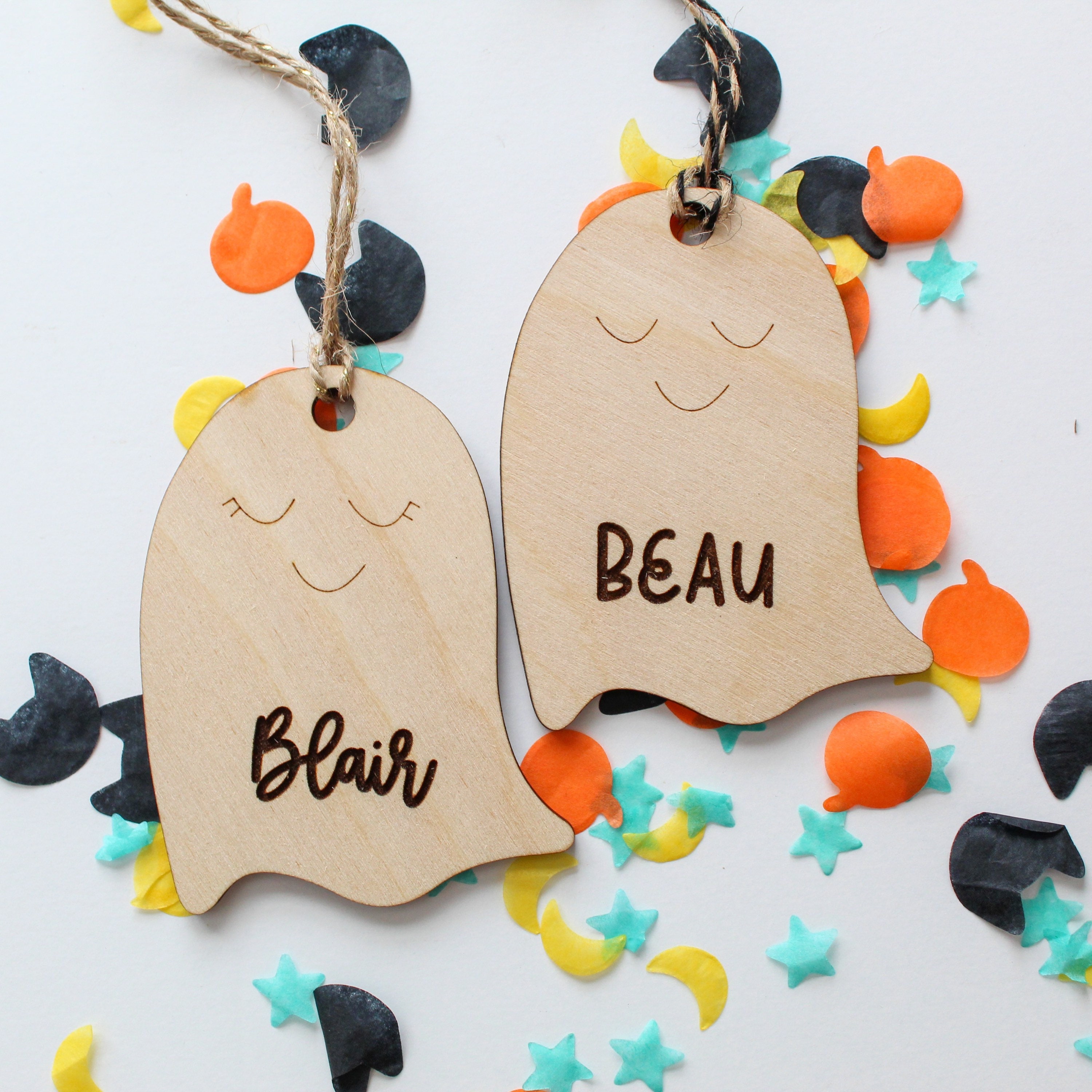 Halloween Ghost Tags SVG for Glowforge, Halloween Tag Bundle, Boo ...