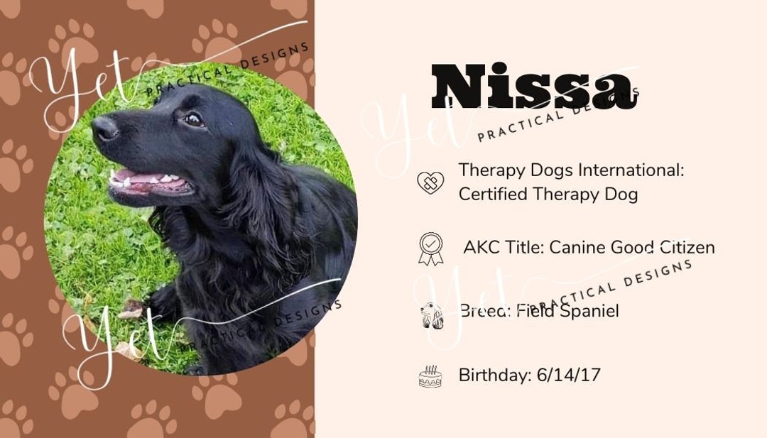 Therapy Dog Trading Card - Etsy