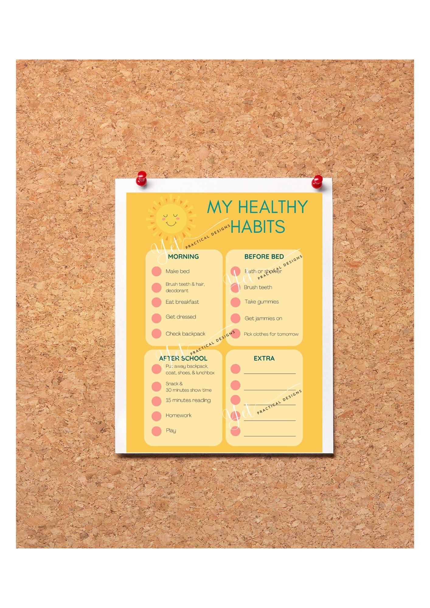 Kids Healthy Habits Chart - Etsy