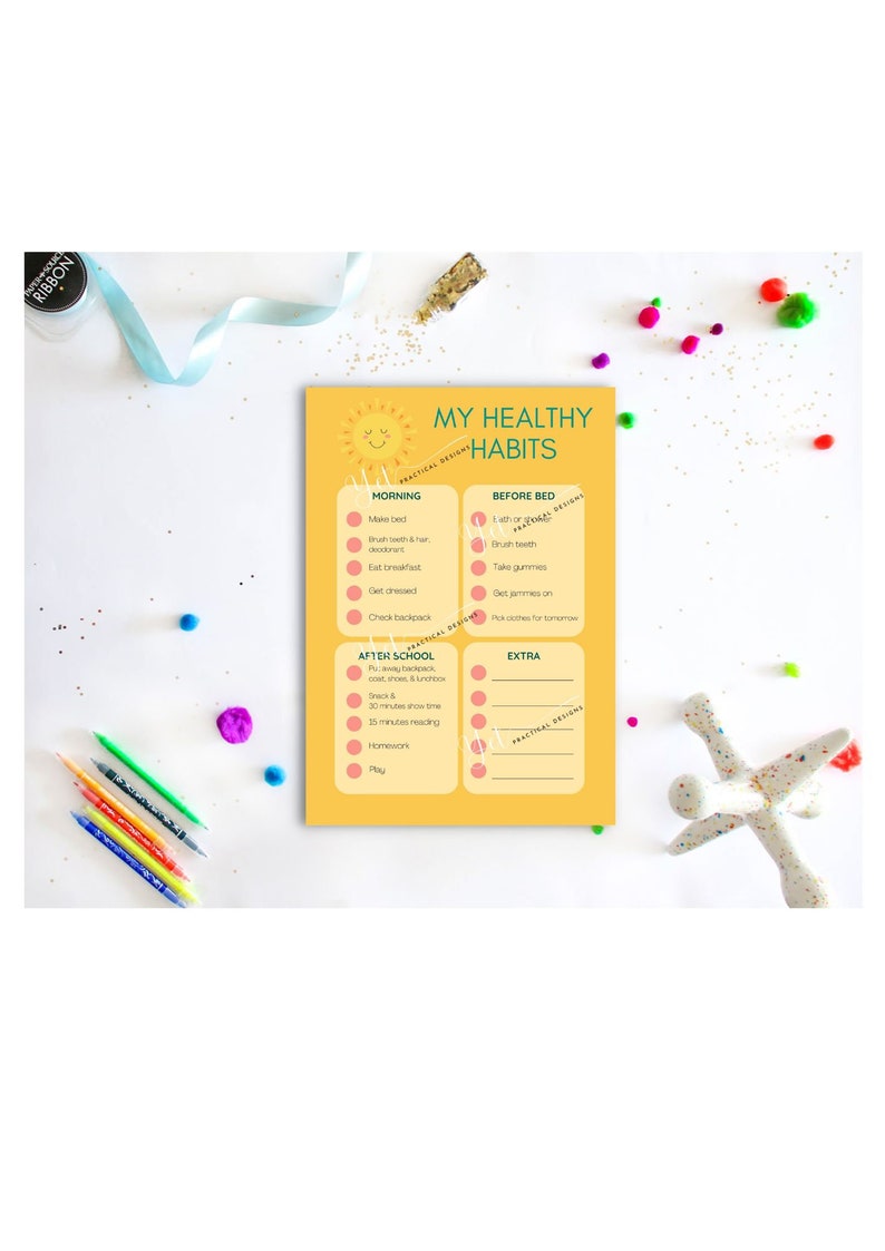 Kids Healthy Habits Chart - Etsy