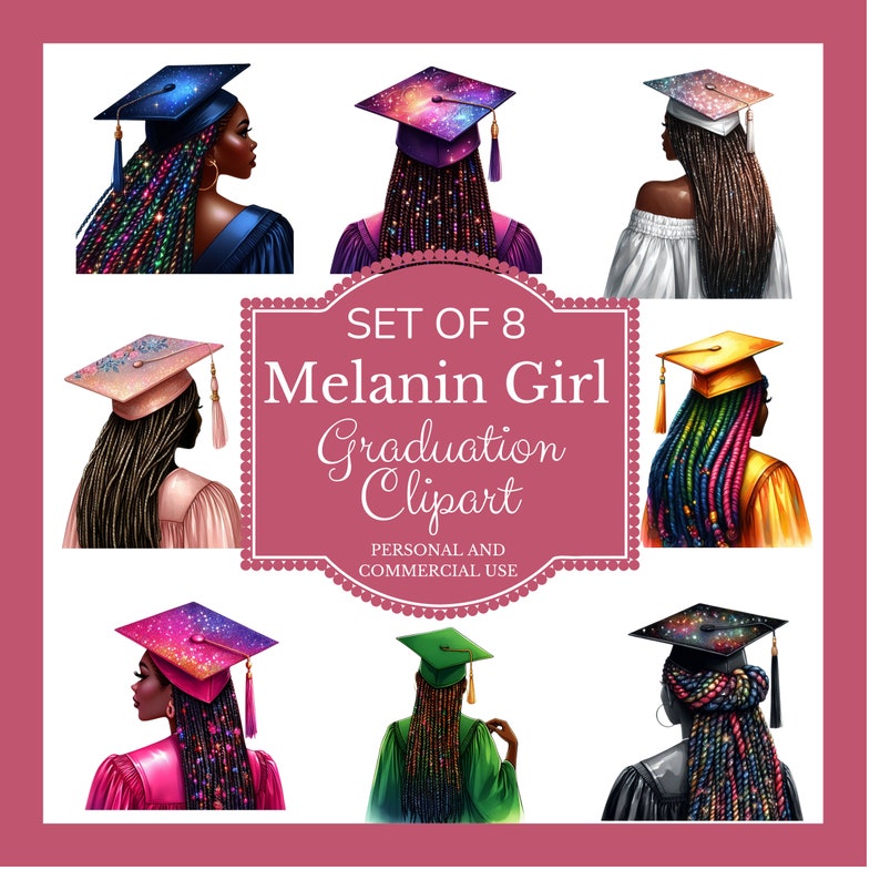 Graduation Clipart Black Woman Graduation Cap and Gown Clear Png ...