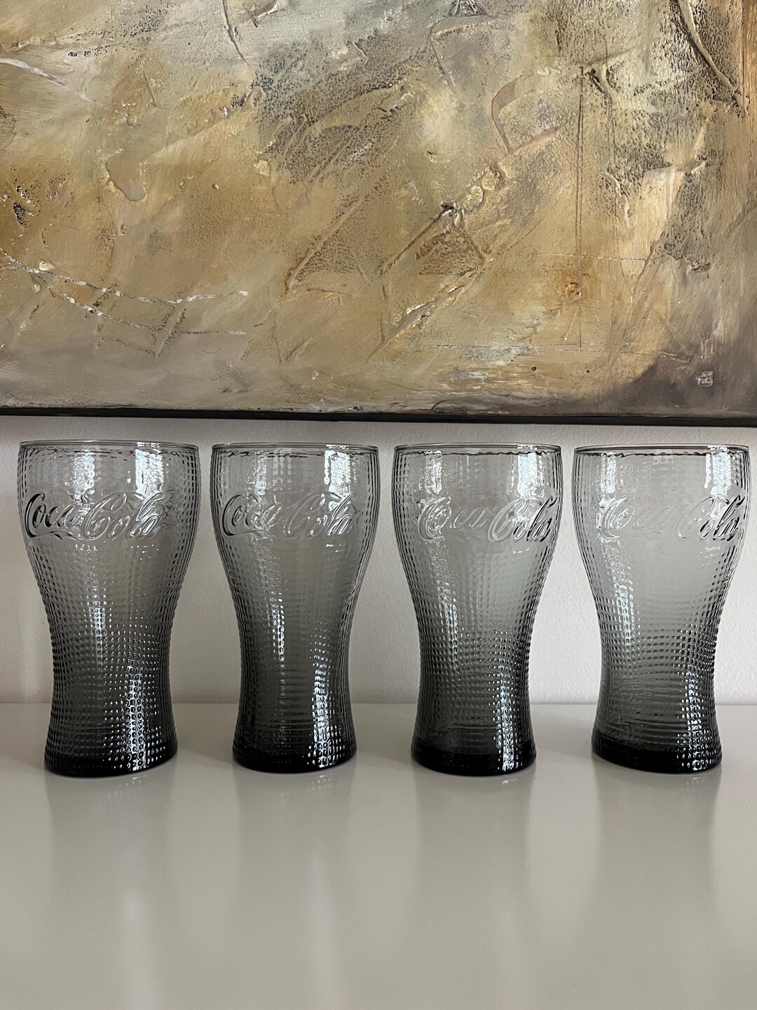 2014 Mcdonald’s Coca Cola Glasses Dimple Pattern - Set of 4 - Etsy