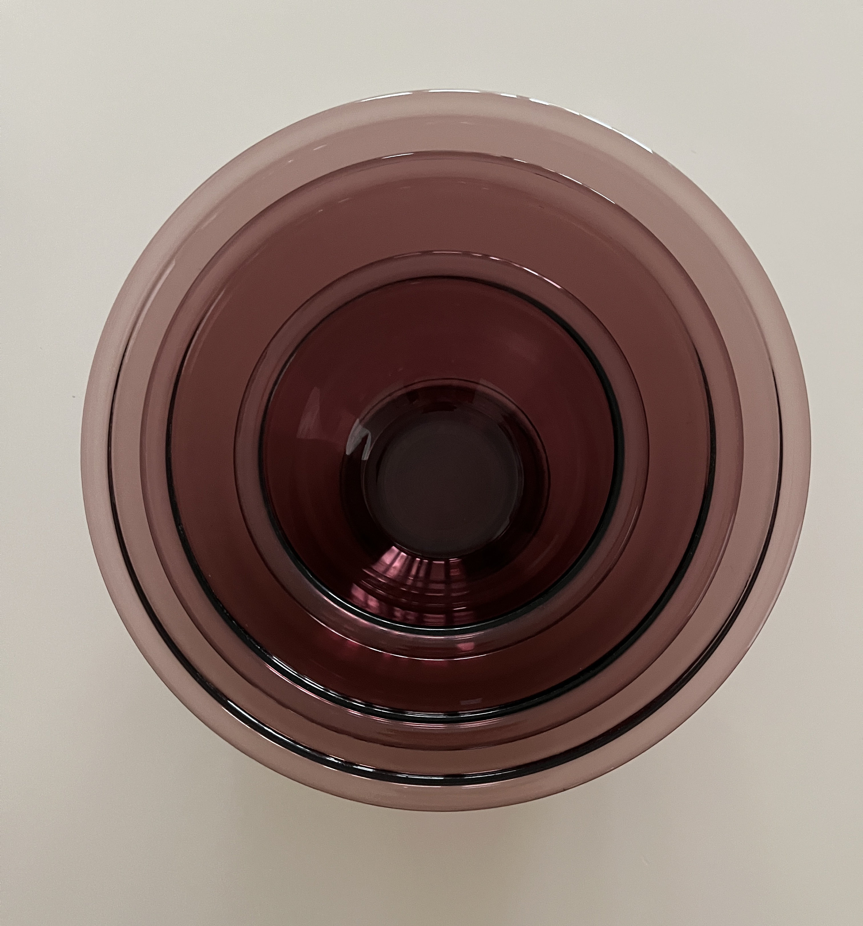 1990's Pyrex Cranberry Purple Glass Set of 3 Nesting Mixing Bowls 322 ...