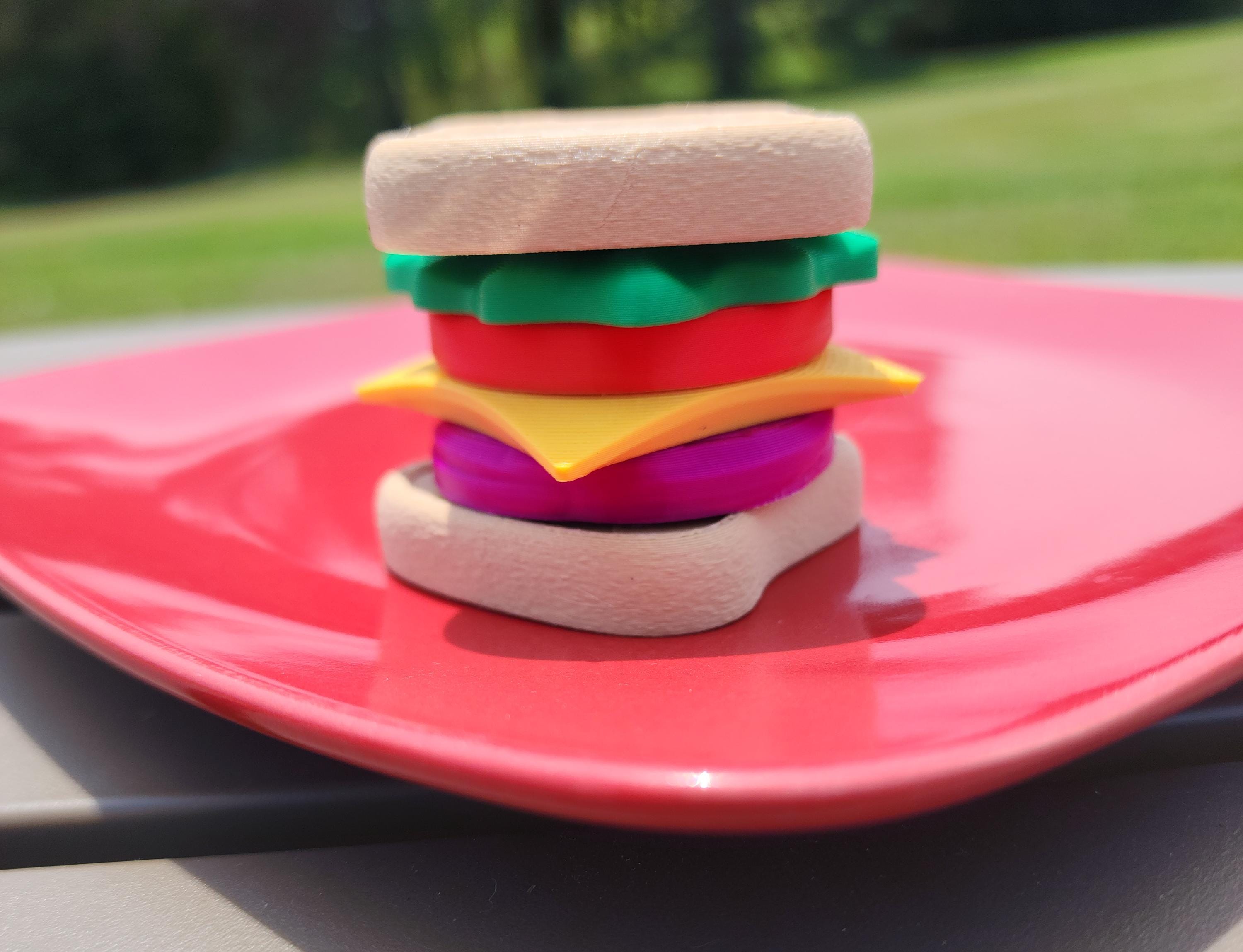 Colorful 3D Printed Sandwich Fidget Toy for Stress and Anxiety Relief ...