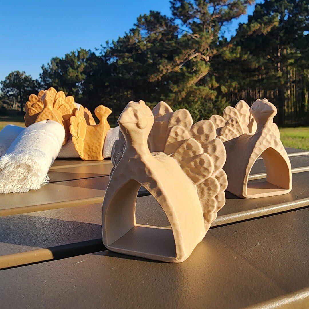 3D Printed Turkey Napkin Rings (set of 4) - Thanksgiving Table Decor - Etsy
