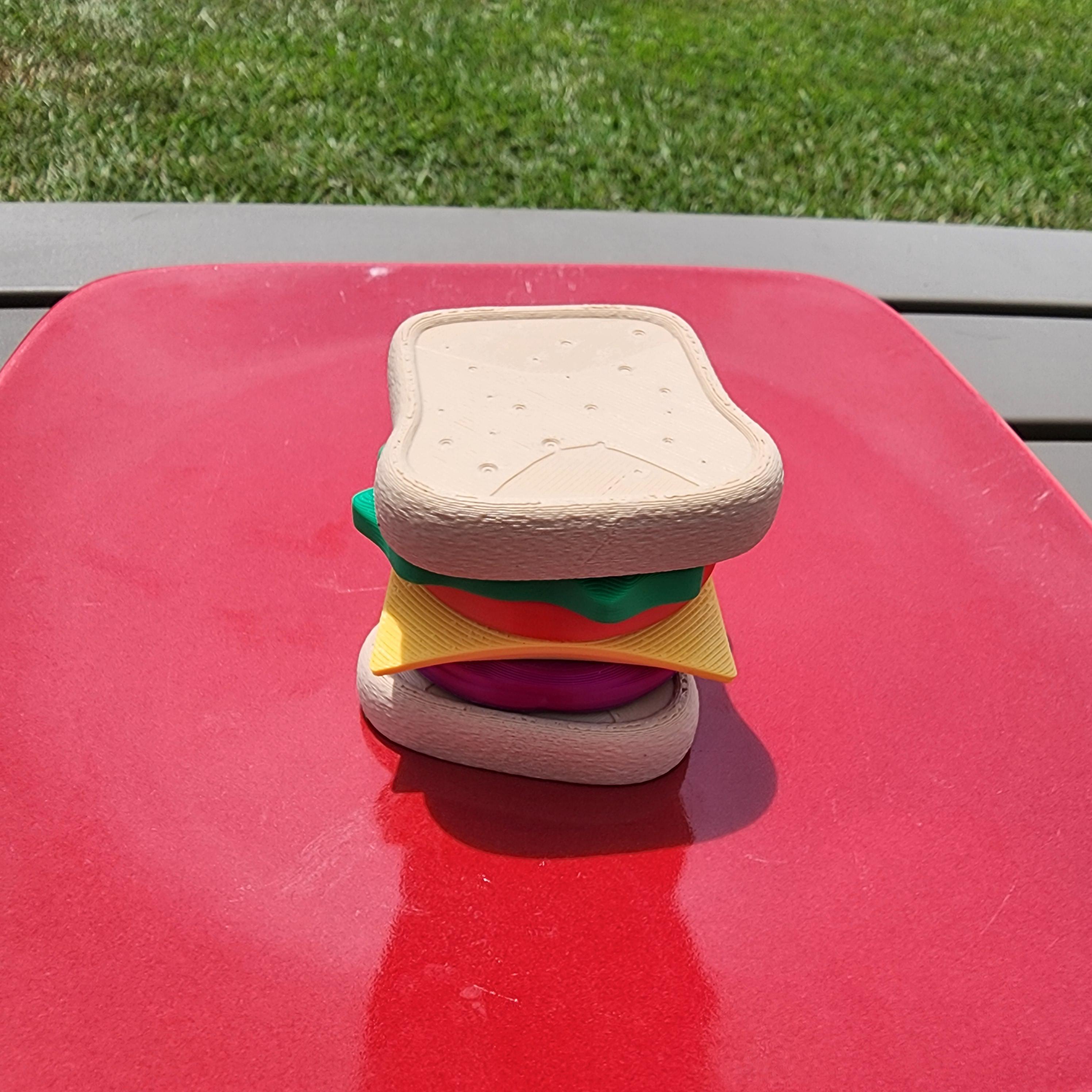 Colorful 3D Printed Sandwich Fidget Toy for Stress and Anxiety Relief ...