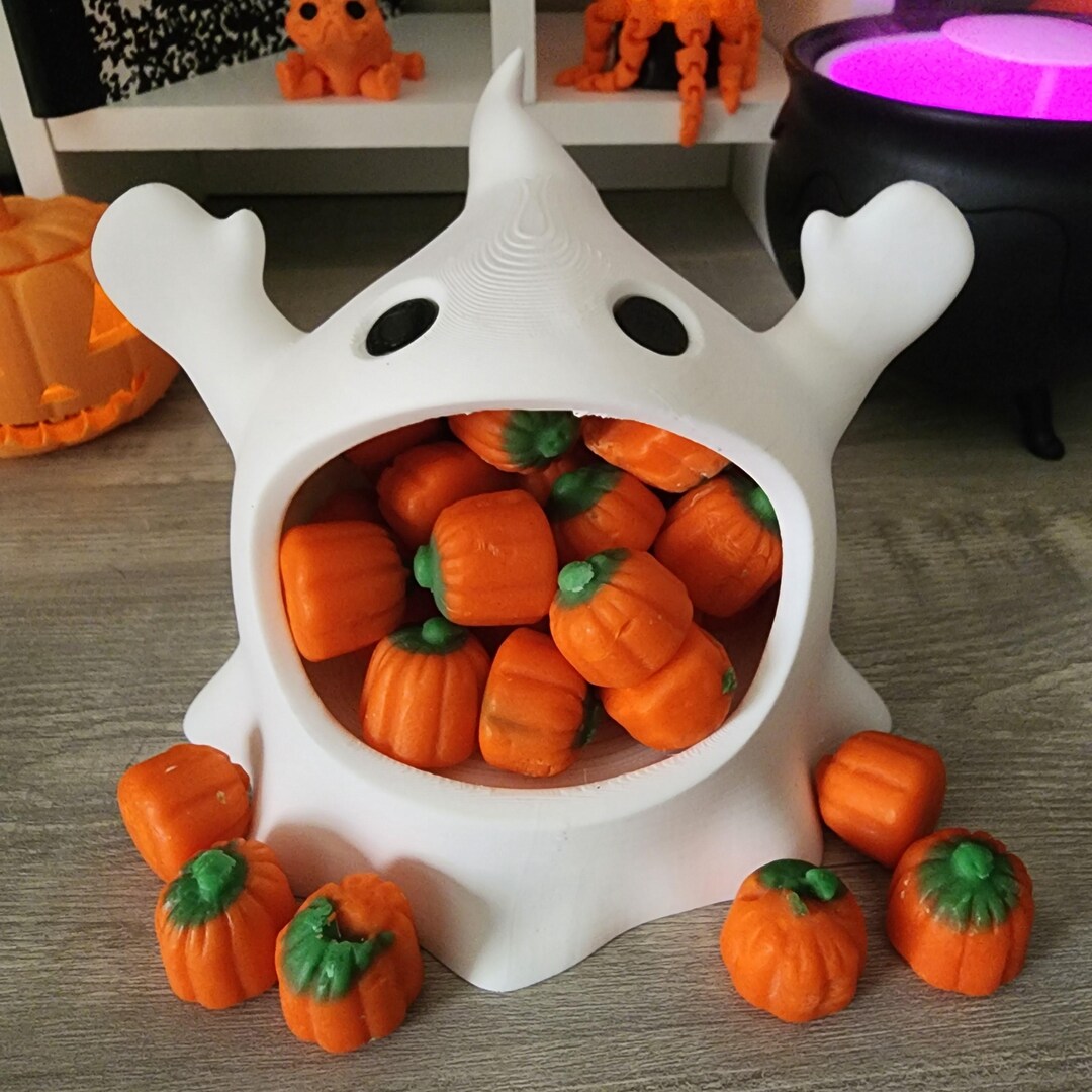 3D Printed Ghost Candy Bowl: Whimsical Halloween Decor - Etsy