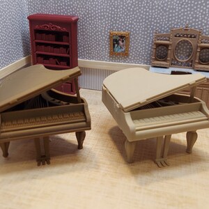 1:24 half Scale Grand Piano Open or Closed With Bench for Dollhouse or ...