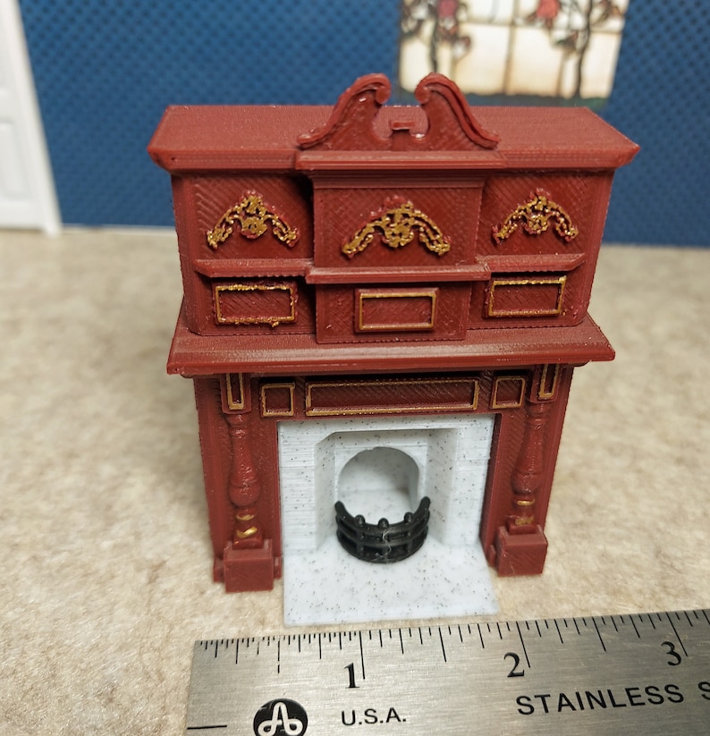 1:24 Scale (half Scale) Fancy Fireplace. Available in Three Colors as a ...