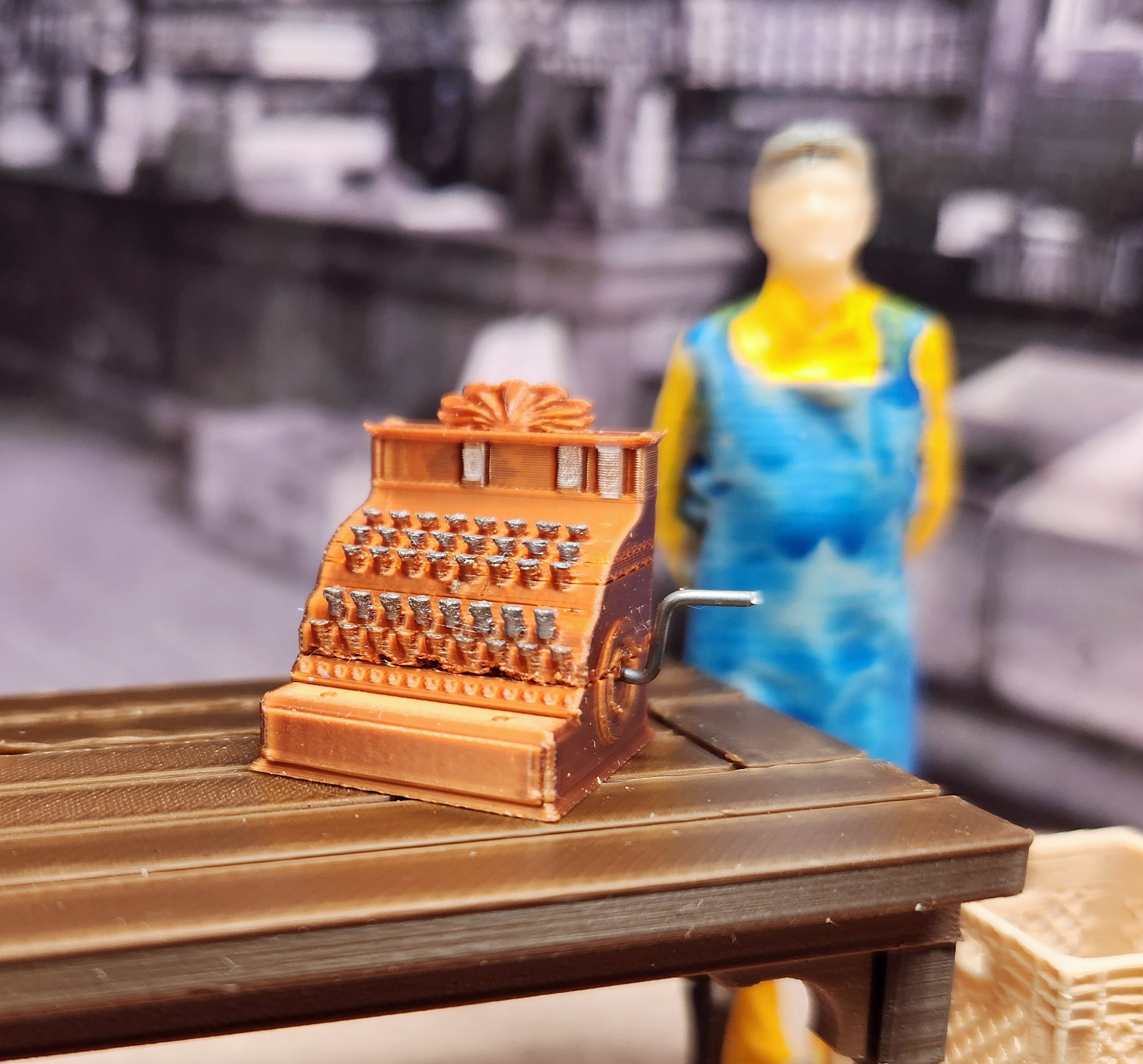 1:24 (half Scale) Antique Looking Cash Register 3d Printed in Copper ...