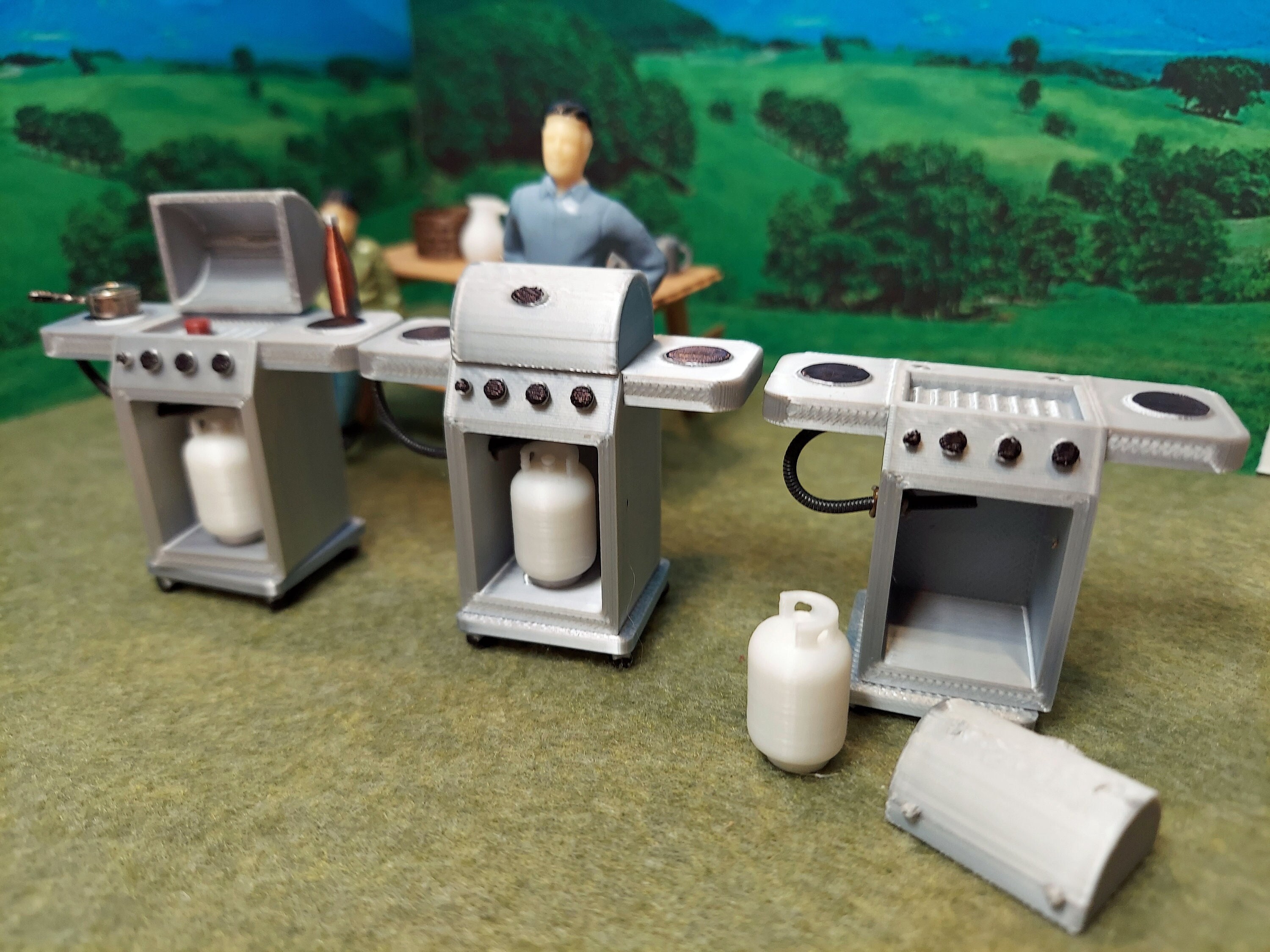 1:24 Scale (half Scale) 3d Printed Dollhouse Miniature Bbq in Silver ...