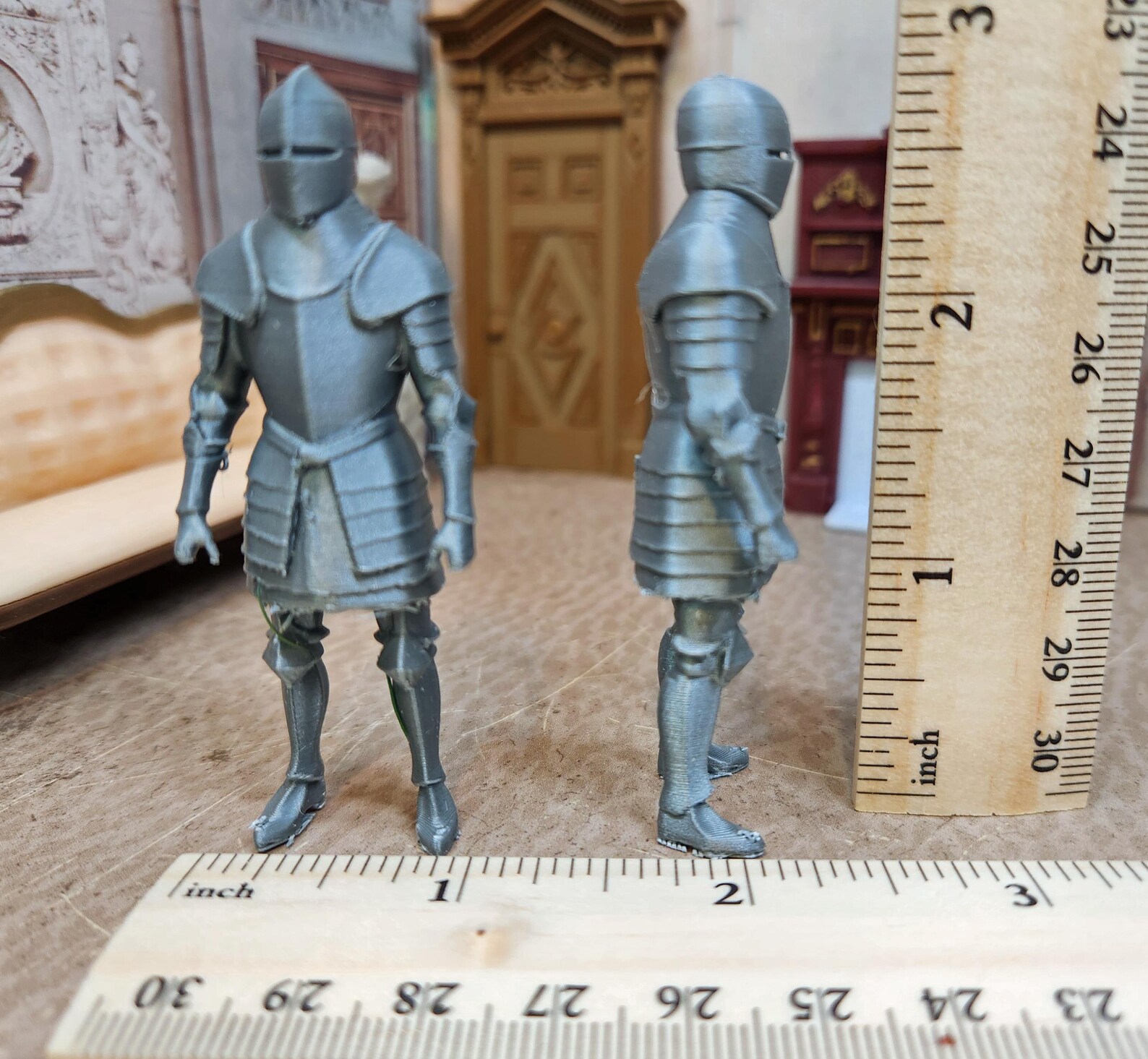 Half Scale Knight 3D Print in Brushed Silver Look for Dolls House or ...