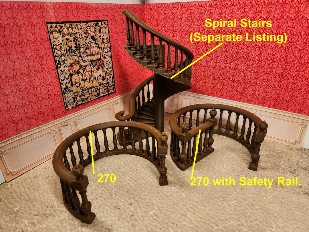 1:24 Scale (half Scale) Spiral Staircase 2nd Floor Railing for ...