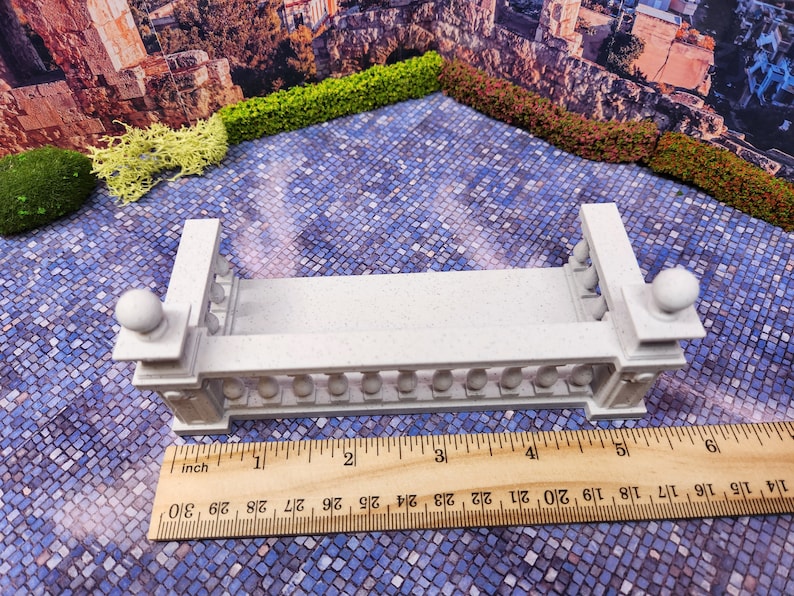 1:24 Scale (half Scale) Balcony in Marble Style PLA Greek Style. With ...
