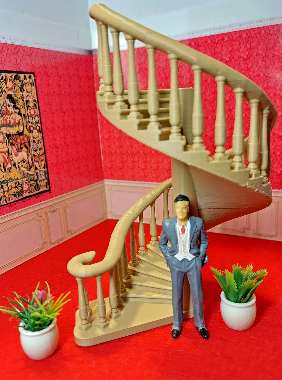 1:24 Scale (half Scale) Miniature Spiral Staircase for Dollhouse or ...